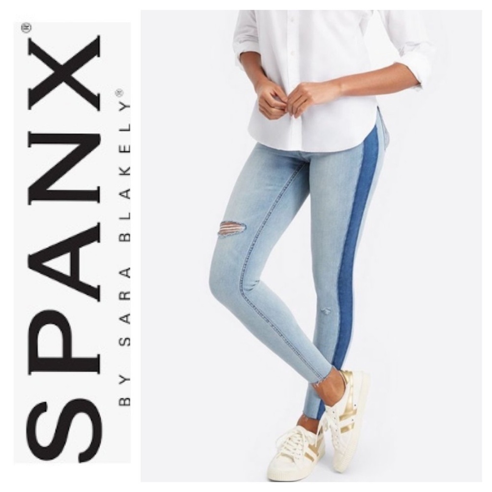 Spanx Distressed Skinny Pull-On Jean Size Small - Gem
